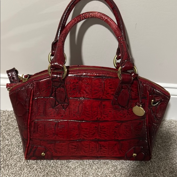 Brahmin | Bags | Elegant Red Crocodileembossed Handbag | Poshmark